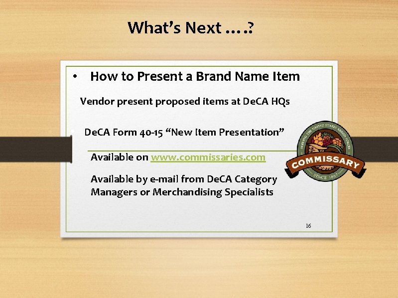 How to Do Business with the Defense Commissary