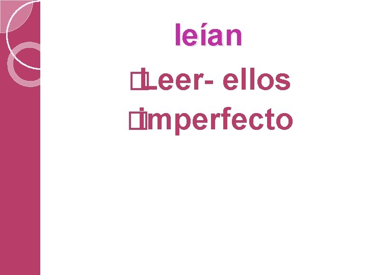Pretrito Imperfecto Da de Repaso lean Leer ellos
