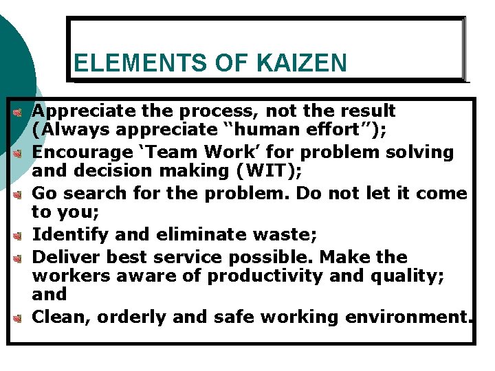 KAIZEN IN HOSPITAL MANAGEMENT Dr S Sridharan MBBS