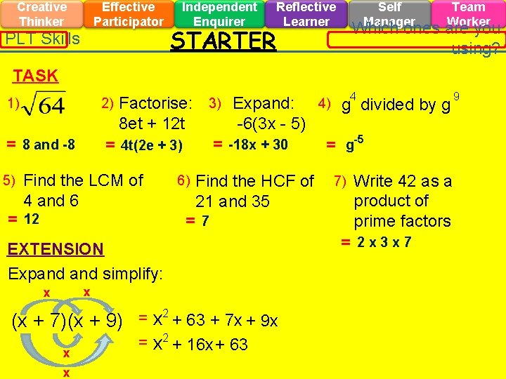 Creative Thinker Effective Participator Independent Enquirer Reflective ...