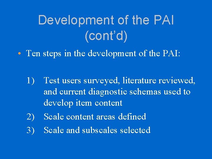 Personality Assessment Inventory PAI Leslie C Morey Ph