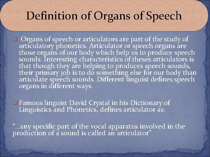 Presentation on Organs of Speech www assignmentpoint com
