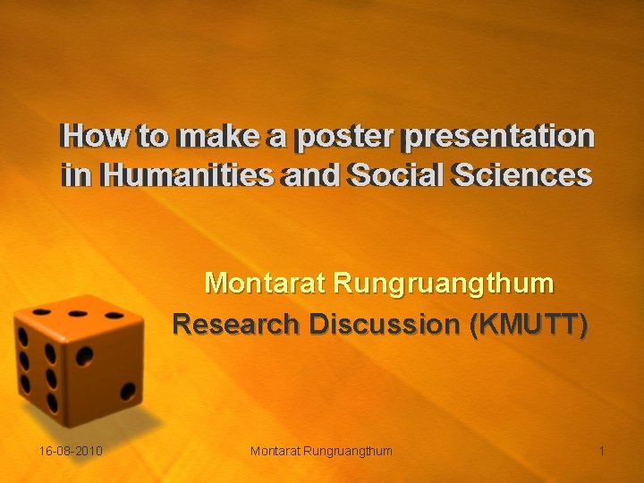 How to to make aa poster presentation in