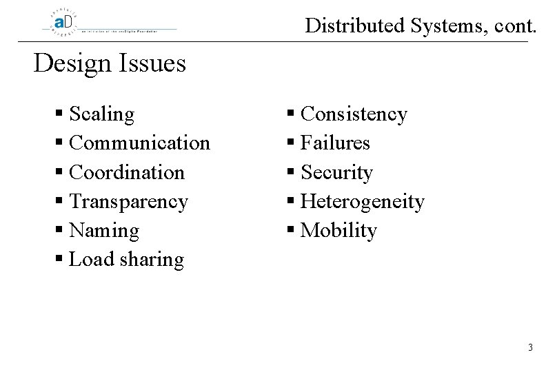 Distributed Systems March 5 2001 Distributed Systems What