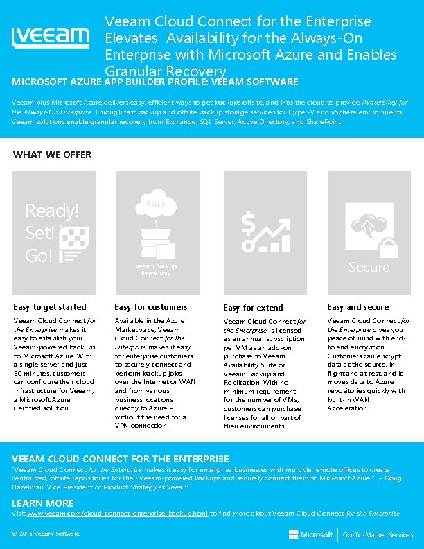 Veeam Cloud Connect for the Enterprise Elevates Availability