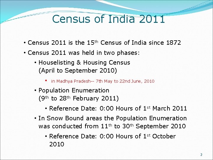 Census of India 2011 RURAL URBAN DISTRIBUTION OF
