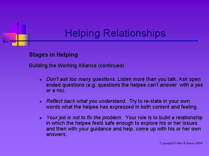 Introduction To Helping Relationships Power Point produced by
