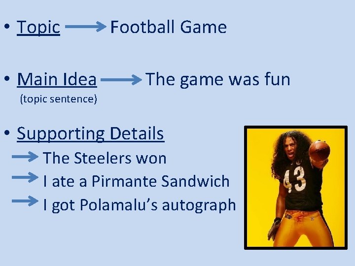 What is Main Idea The Big point a