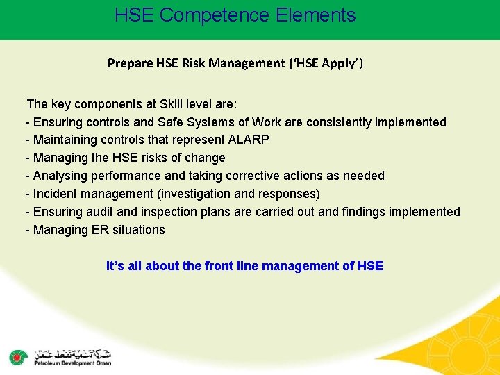 Competence Assessment Coaching Session PDO Expectations Safety Safety