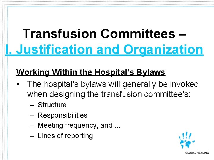 Establishing Running An Effective Hospital Transfusion Committee ...