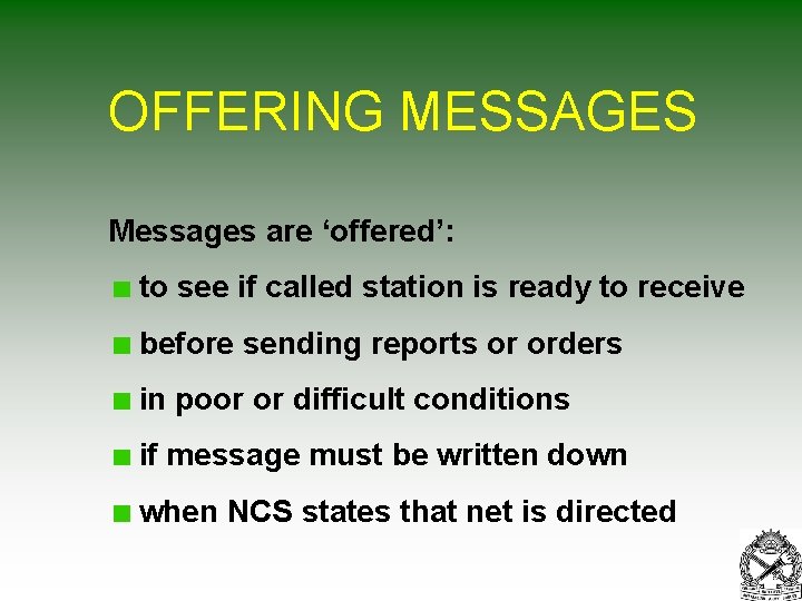 AUSTRALIAN ARMY CADETS Radiotelephone procedures RATEL Revision for