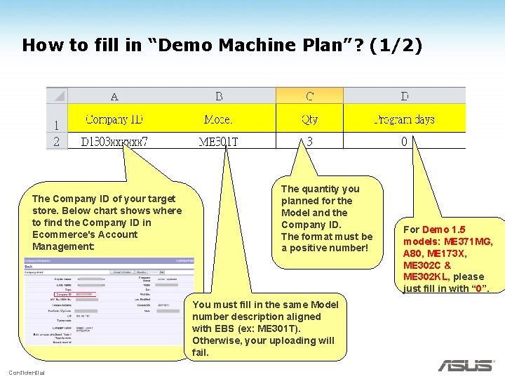 ASUS DEMO SOP for ME 173 X Confidential