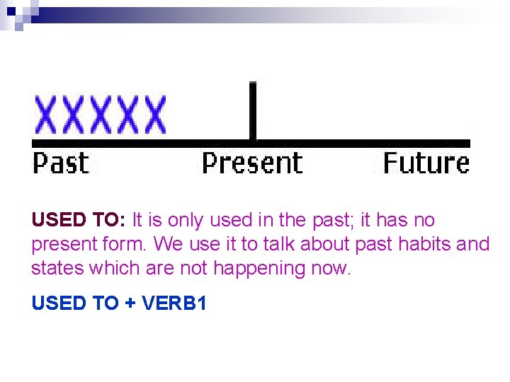 USED TO USED TO It is only used