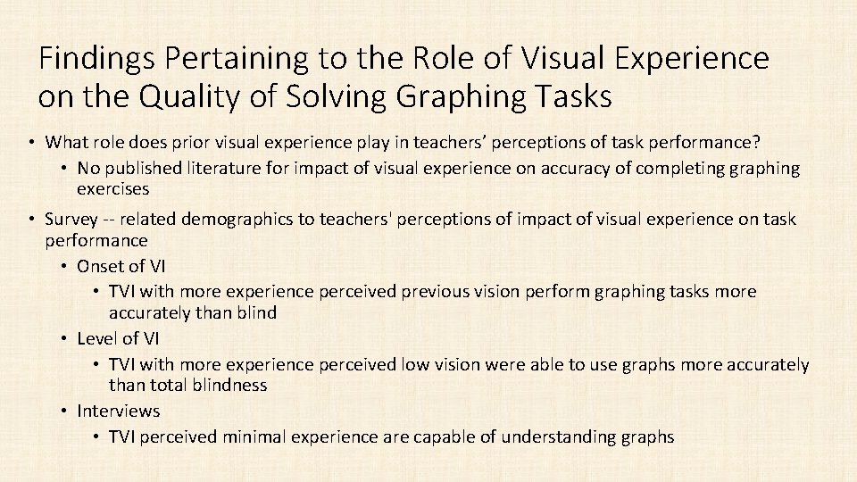 Tactile Graphics Teacher Perceptions of Students with Visual