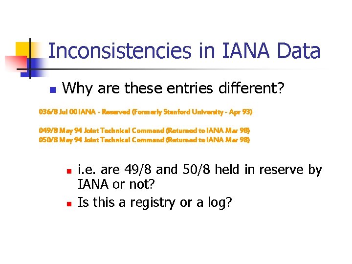 Hunting the Bogon Geoff Huston August 2003 Research