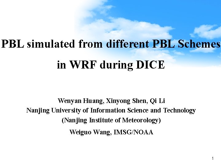 PBL simulated from different PBL Schemes in WRF