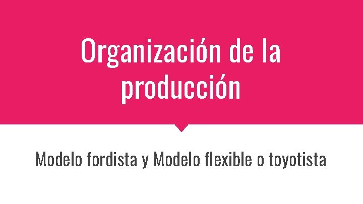 Organizacin de la produccin Modelo fordista y Modelo