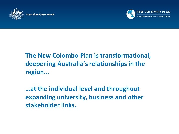 New Colombo Plan and enlightened mobility Beyond the