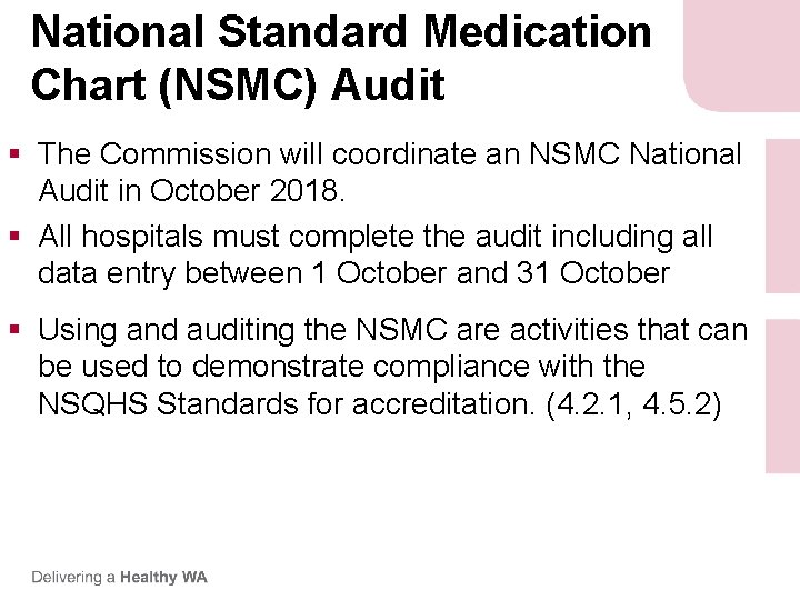 National Standard Medication Chart NSMC Audit 2018 Train