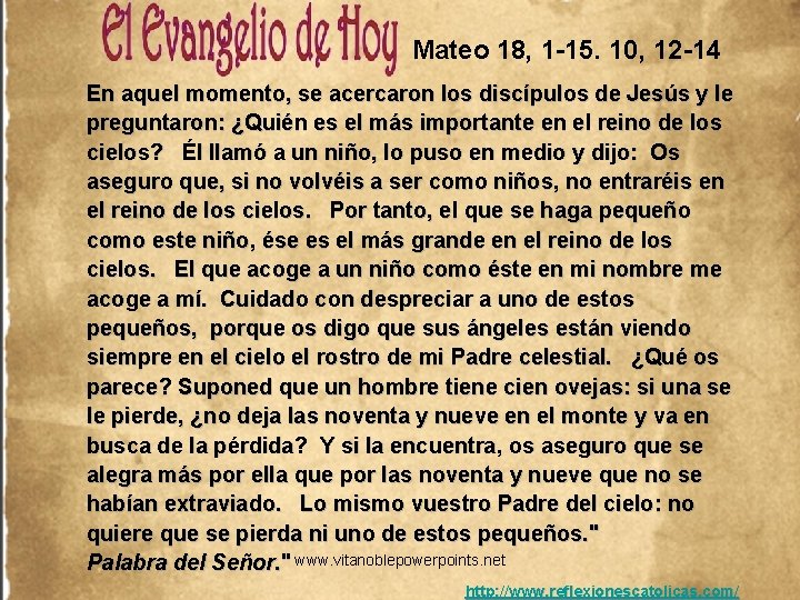 Mateo 18 1 15 10 12 14 En
