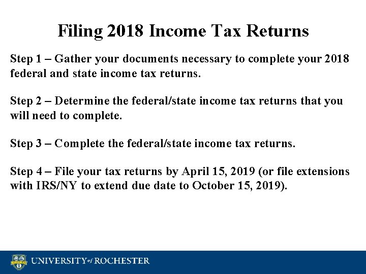 Tax Reporting SMD Graduate Students February 26 2019