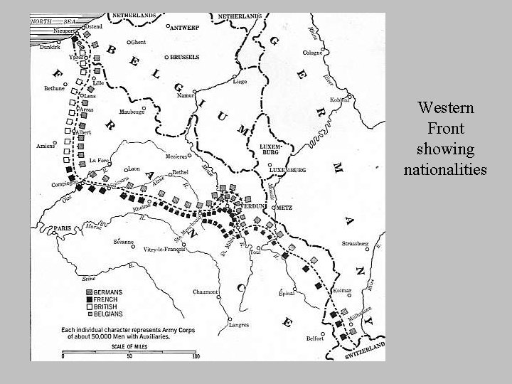 WWI 1914 1918 Map of Europe 1914 Lines