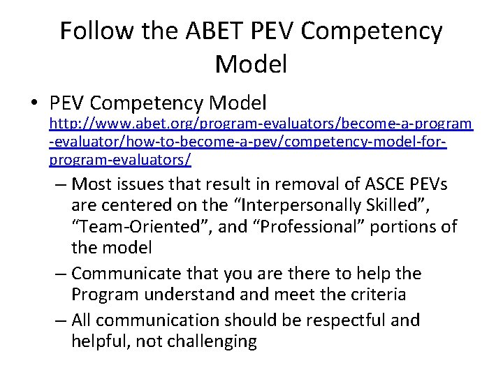 ASCE PEV Training ASCE Committee on Accreditation Operations