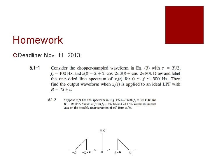 Chapter 6 Sampling and Pulse Modulation Husheng Li