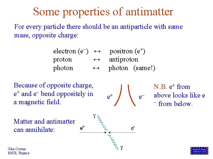 Antimatter The picture that was not reversed Glen