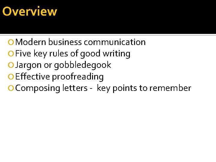 BUSINESS COMMUNICATION ENGB 213 Unit 5 Rules of
