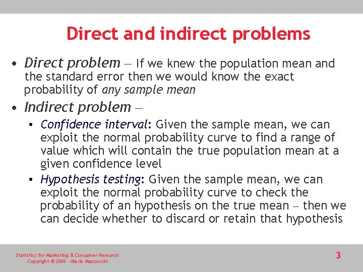 Hypothesis testing Chapter 6 Statistics for Marketing Consumer