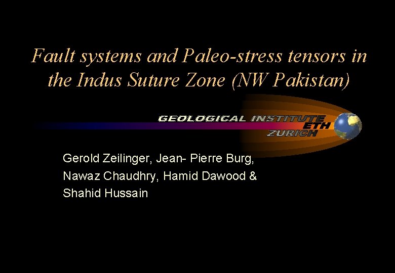 Fault systems and Paleostress tensors in the Indus