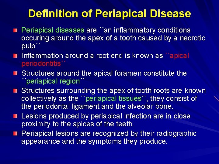 Acute apical periodontitis parodontitis apicalis acuta etiology ...