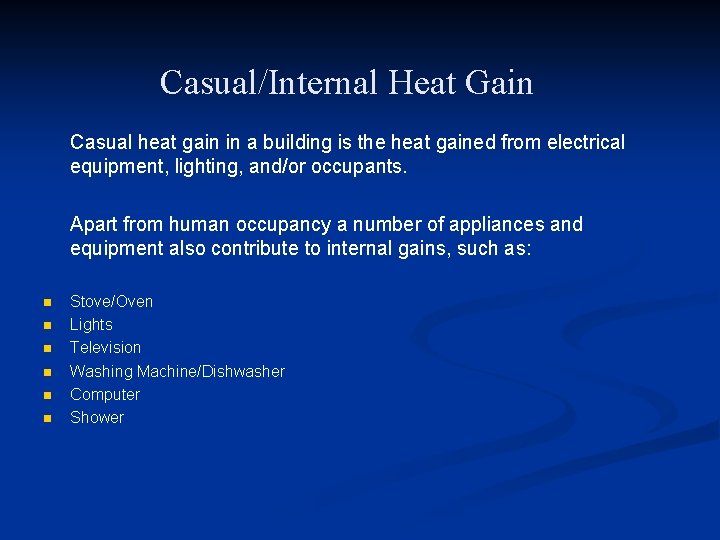 Building Energy Analysis Main Features of Energy Efficient