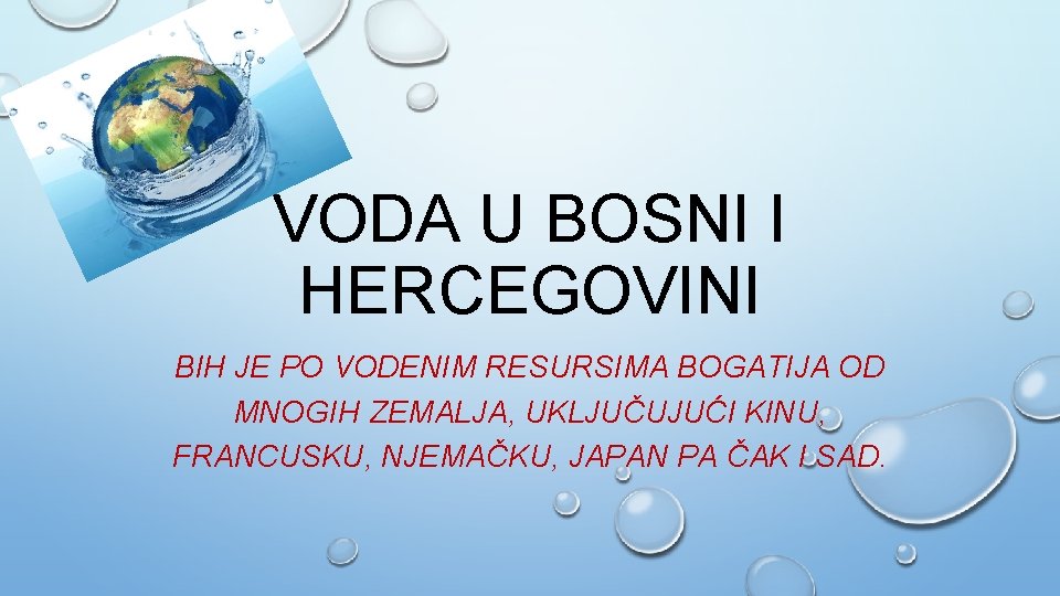 VODA U BOSNI I HERCEGOVINI BIH JE PO