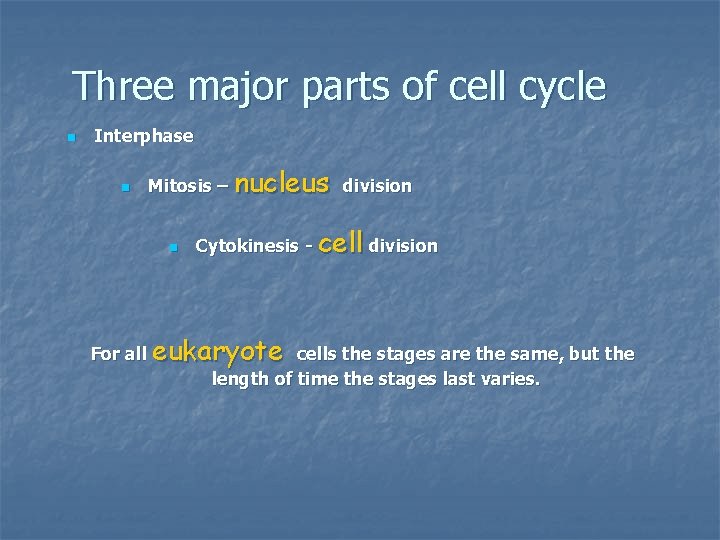 Cell Division and Mitosis Chapter 5 Chromosome n
