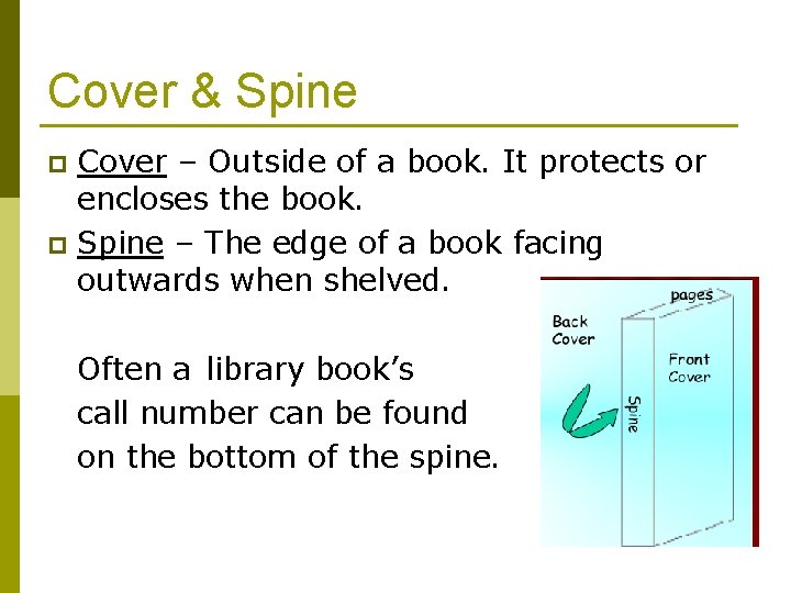 Parts of a Book A tutorial Learning Outcomes
