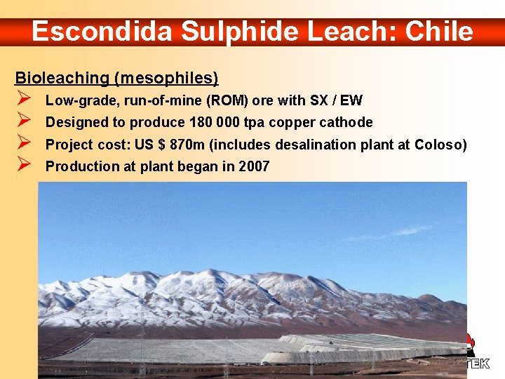 Council for Mineral Technology Developments in the hydrometallurgical