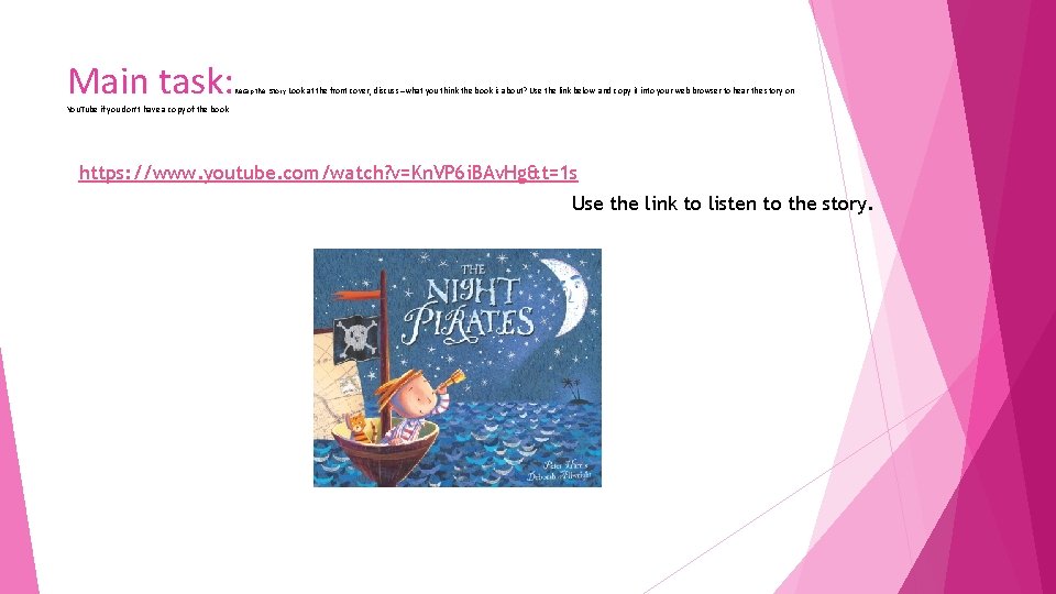 Year 1 English Planning The Night Pirates Friday