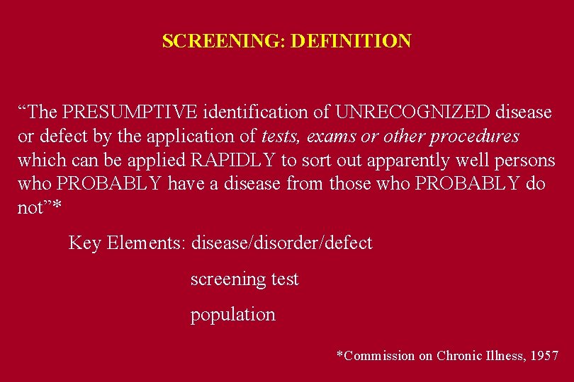 What is Screening Basic Public Health Concepts Sheila