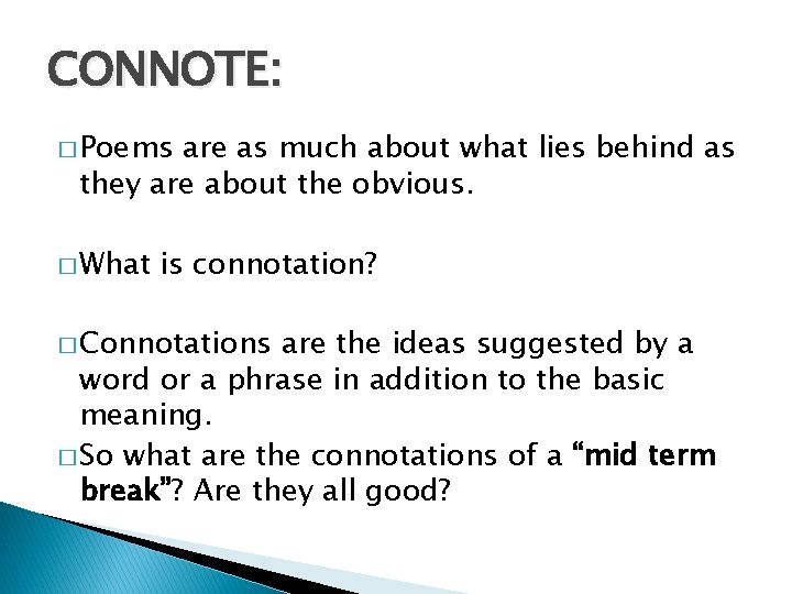 Introducing a poem midterm break 24 November 2020