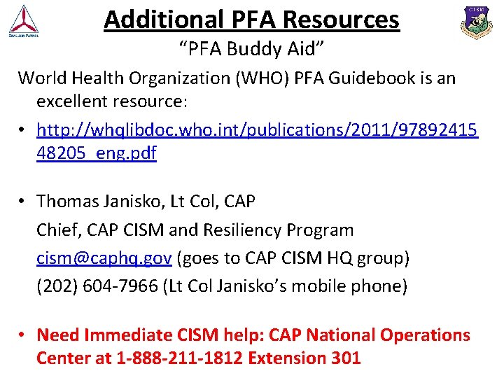 Look Listen and Link LLL Basic Psychological FirstAid