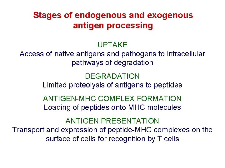 Topic 5 Antigen Processing Dr Colin R A