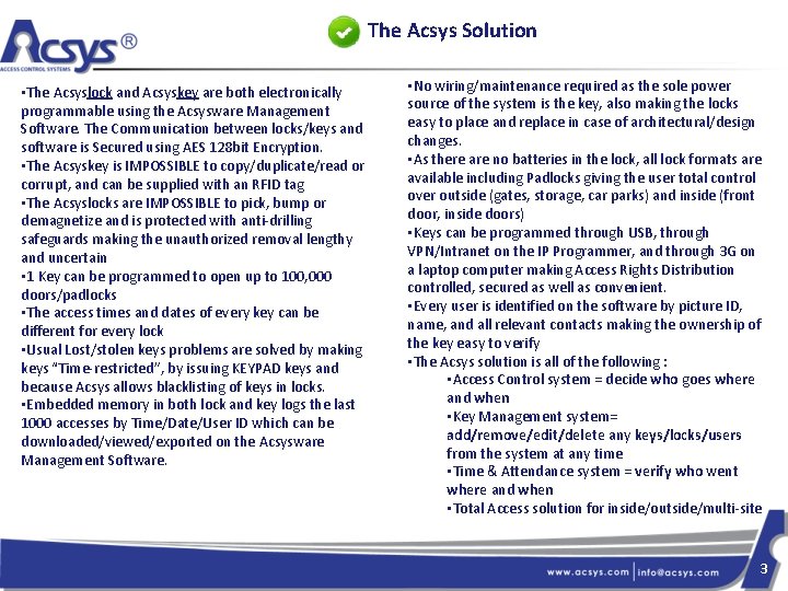 Access Control Solution for Transportation and Logistics Acsys