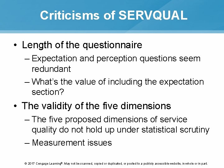 Chapter 12 Defining and Measuring Service Quality Chapter