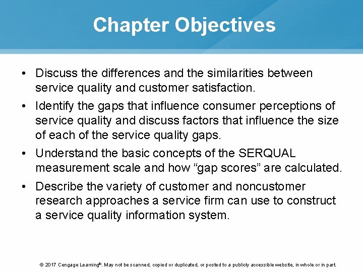 Chapter 12 Defining and Measuring Service Quality Chapter