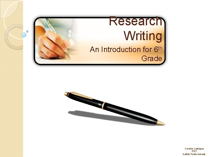 Research Writing An Introduction for 6 th Grade