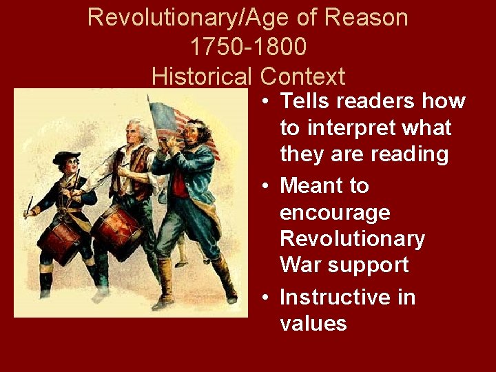 American Literary Periods and Their Characteristics PuritanColonial 1650