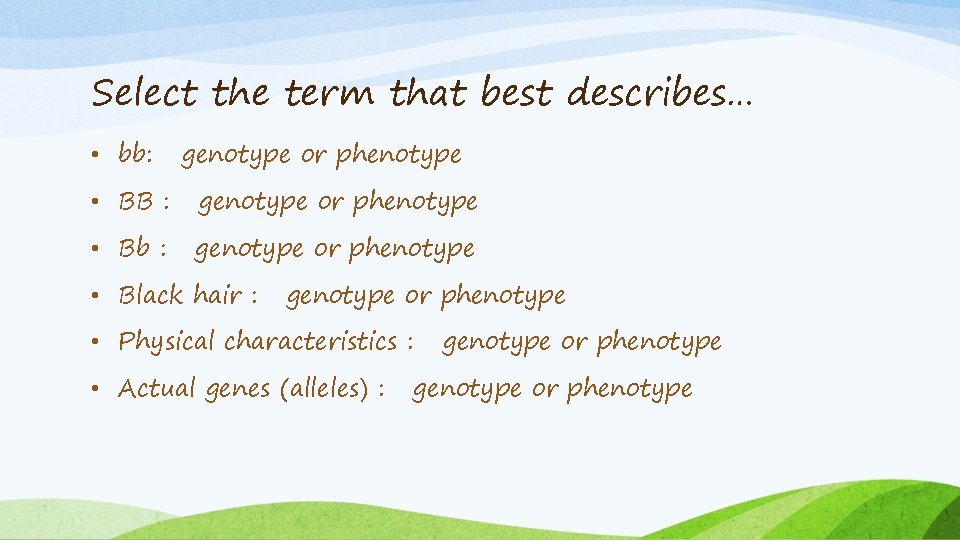 Genetics Problems SB 2 C Using Mendels Laws