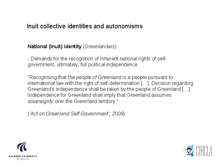 Autonomism and comprehensive sustainability in Greenland Nunavut Robert